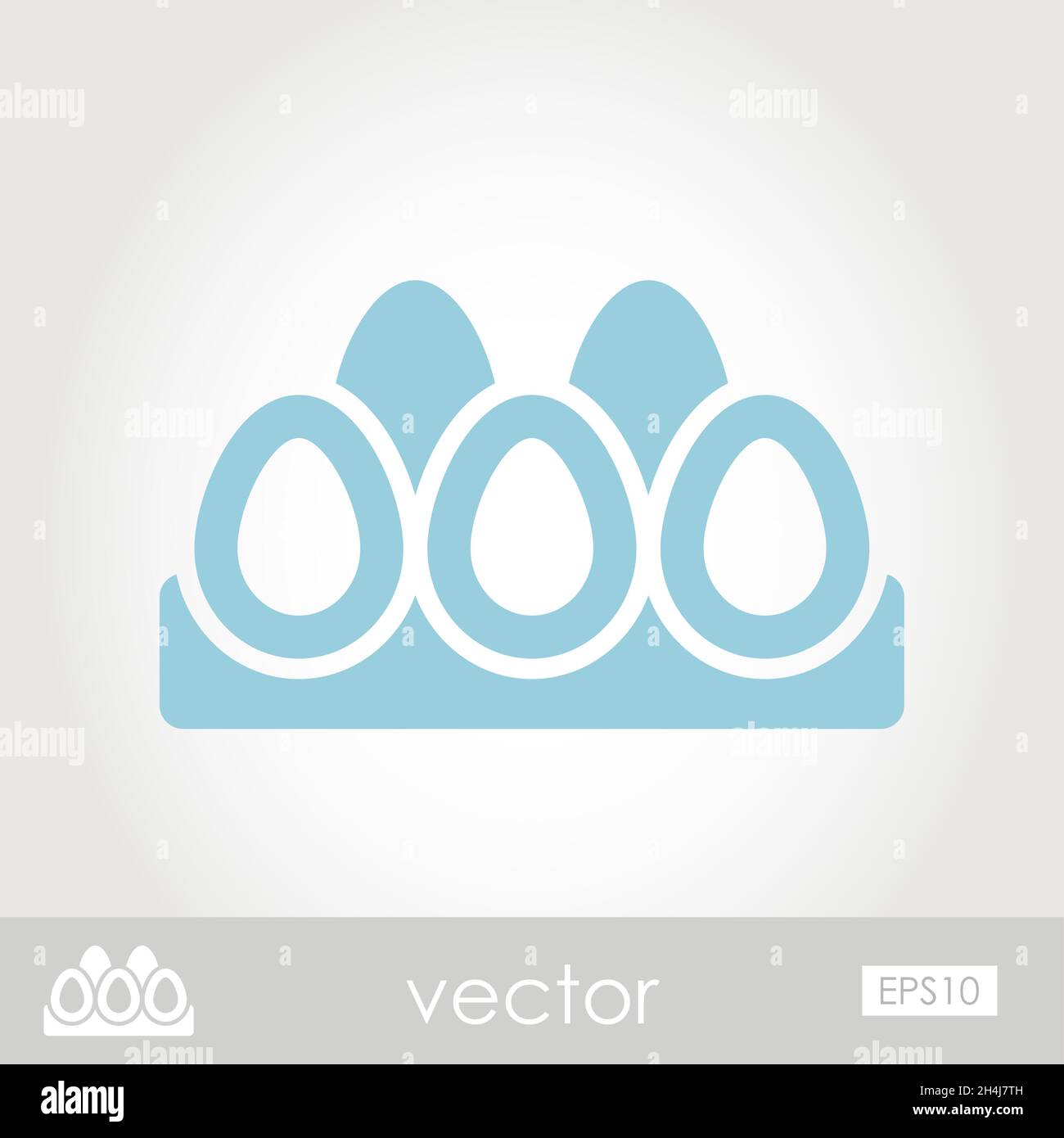 Chicken eggs in a tray vector icon outline, eps 10 Stock Vector Image ...