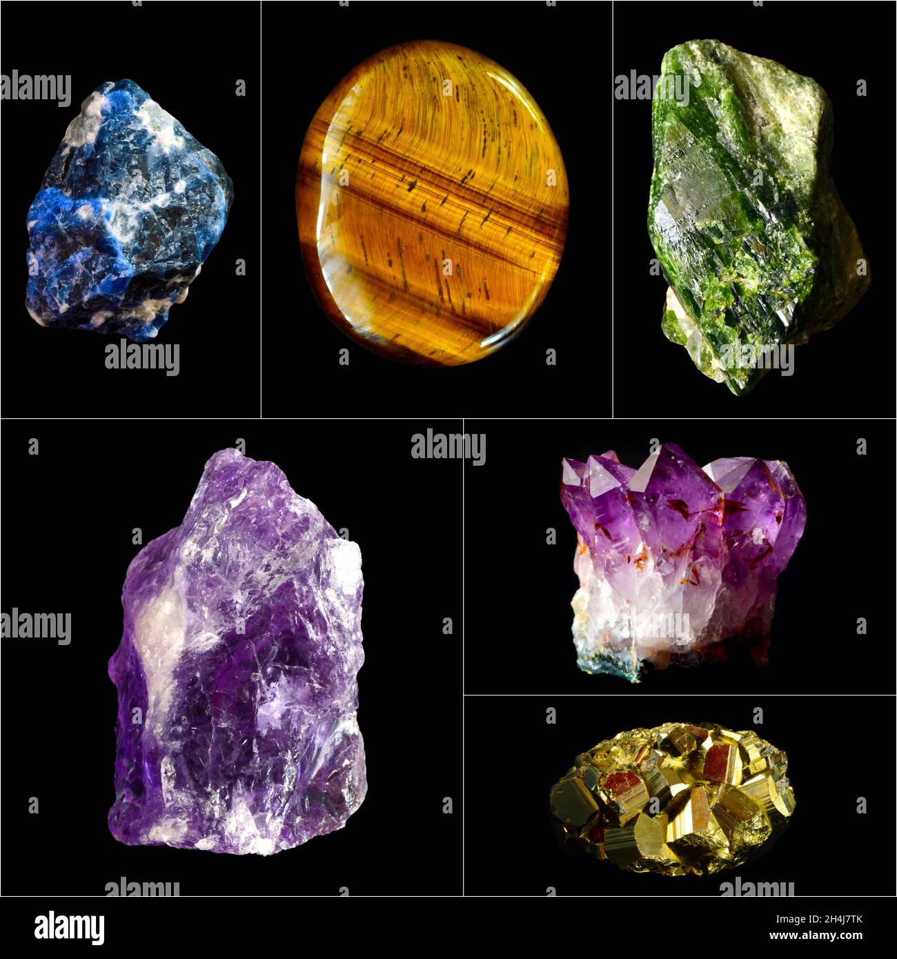 Collage of various mineral rocks and stones Stock Photo - Alamy