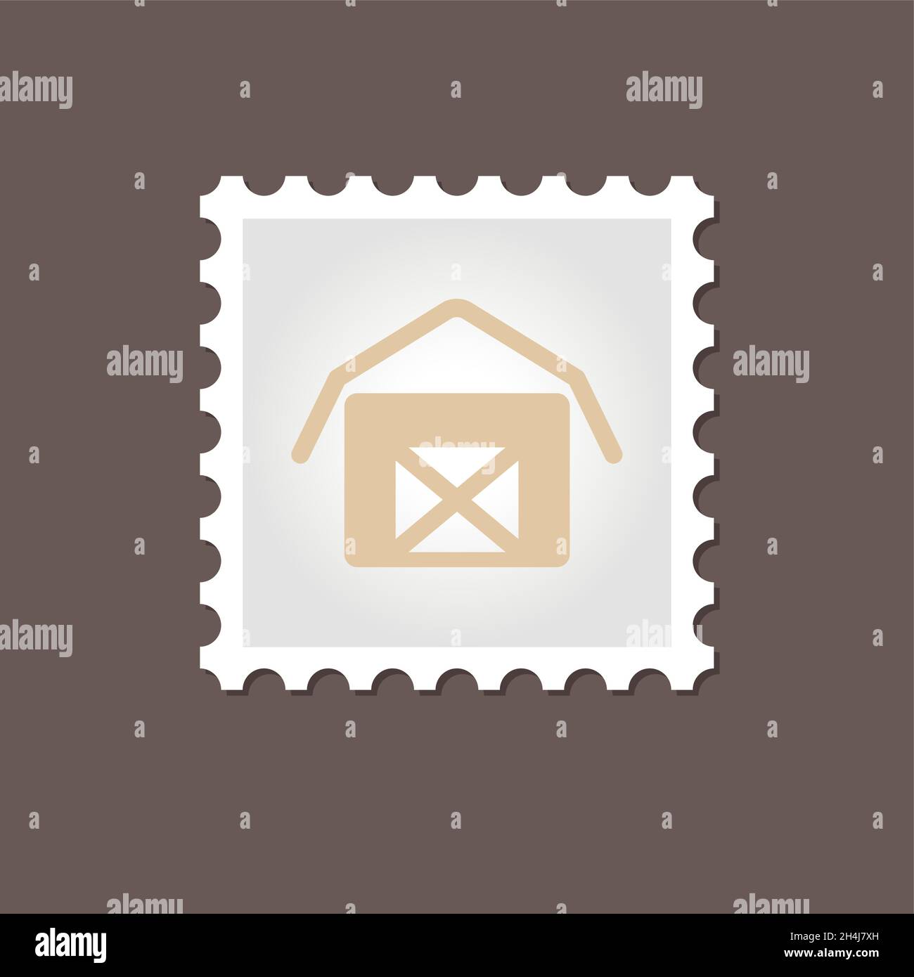 Barn house stamp. Outline vector illustration, eps 10 Stock Vector ...