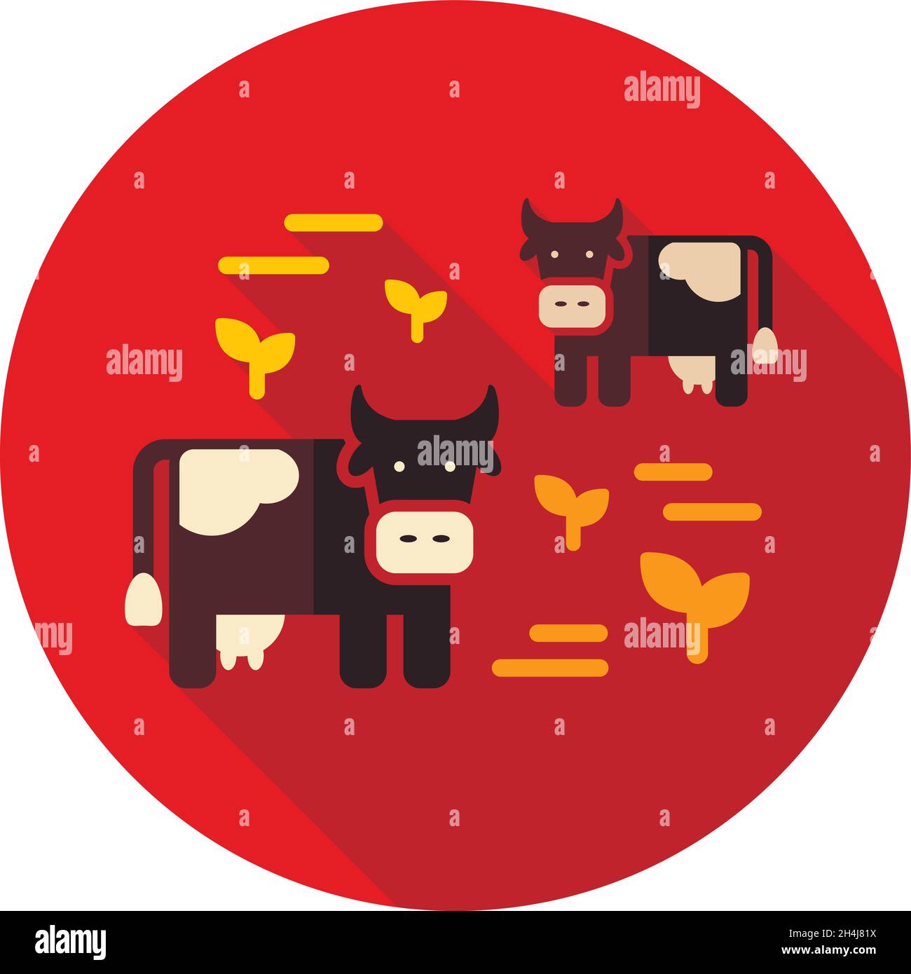 Cow on a pasture icon. Agriculture sign. Graph symbol for your web site ...