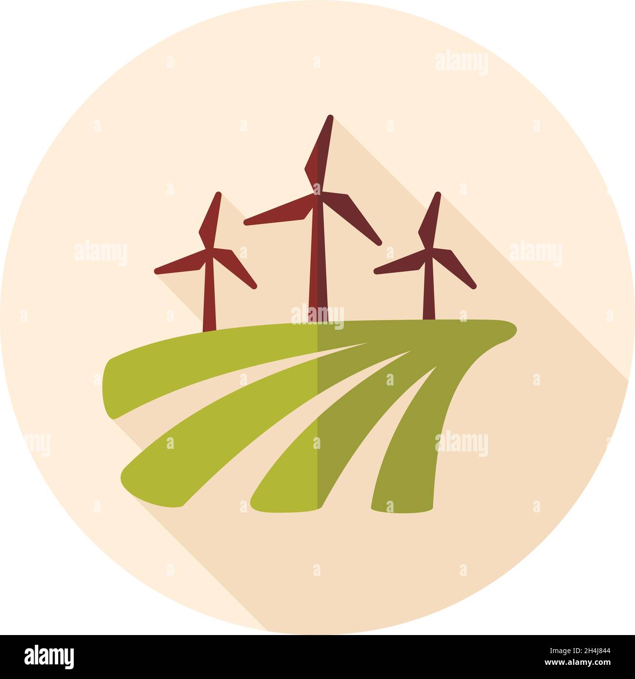 Windmill on the field flat icon. Agriculture sign. Graph symbol for ...