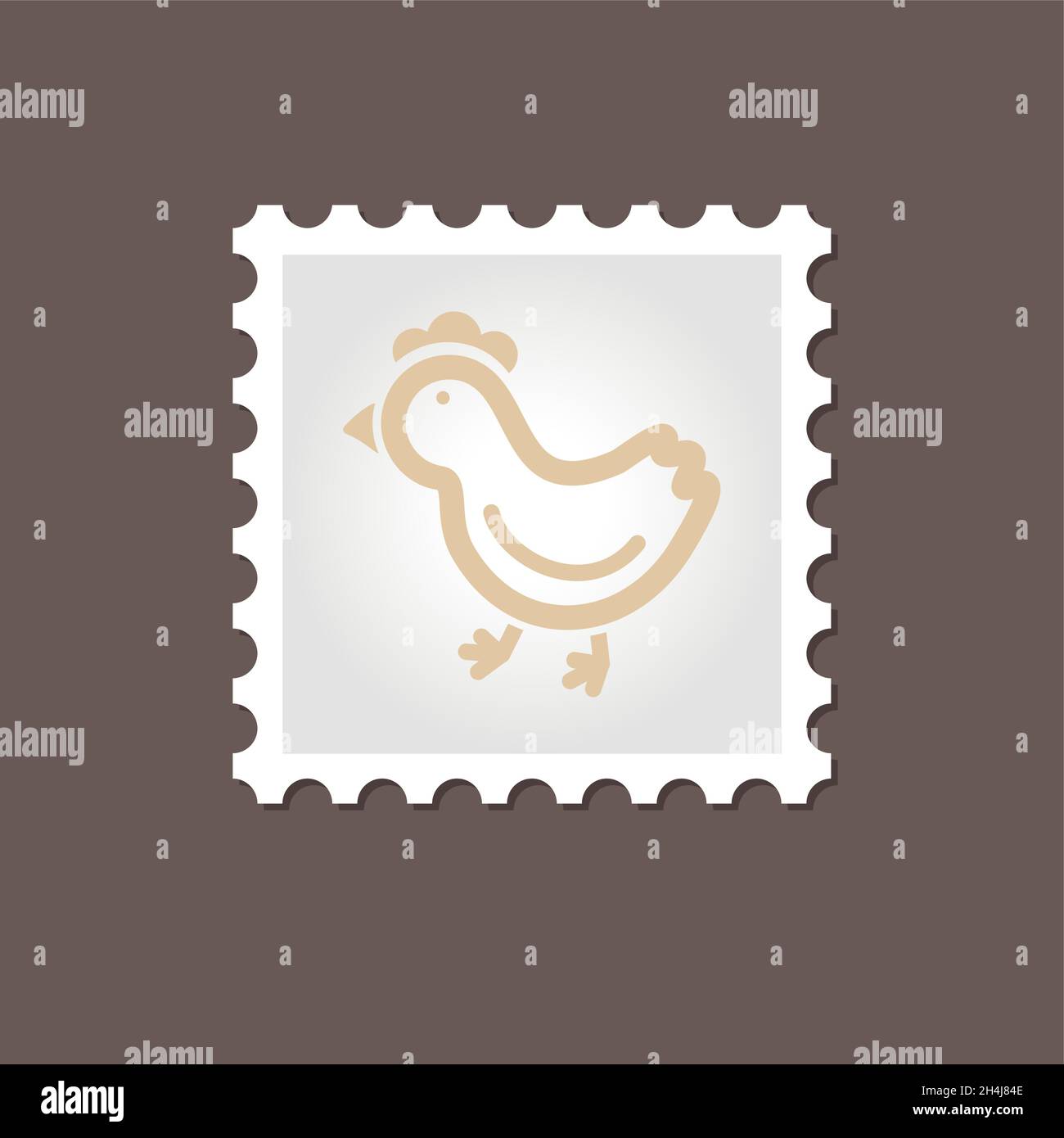 Chicken stamp. Outline vector illustration, eps 10 Stock Vector Image ...