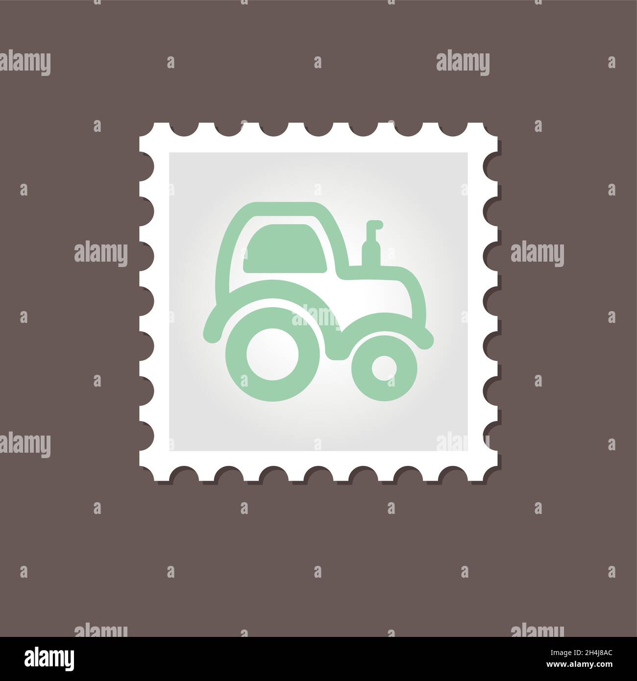 Tractor stamp. Outline vector illustration, eps 10 Stock Vector Image ...