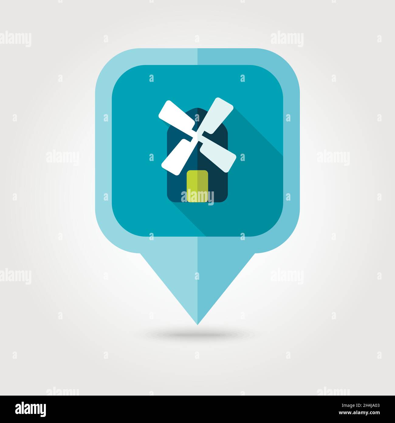 Windmill flat pin map icon. Map pointer. Map markers. Farm. Harvest ...