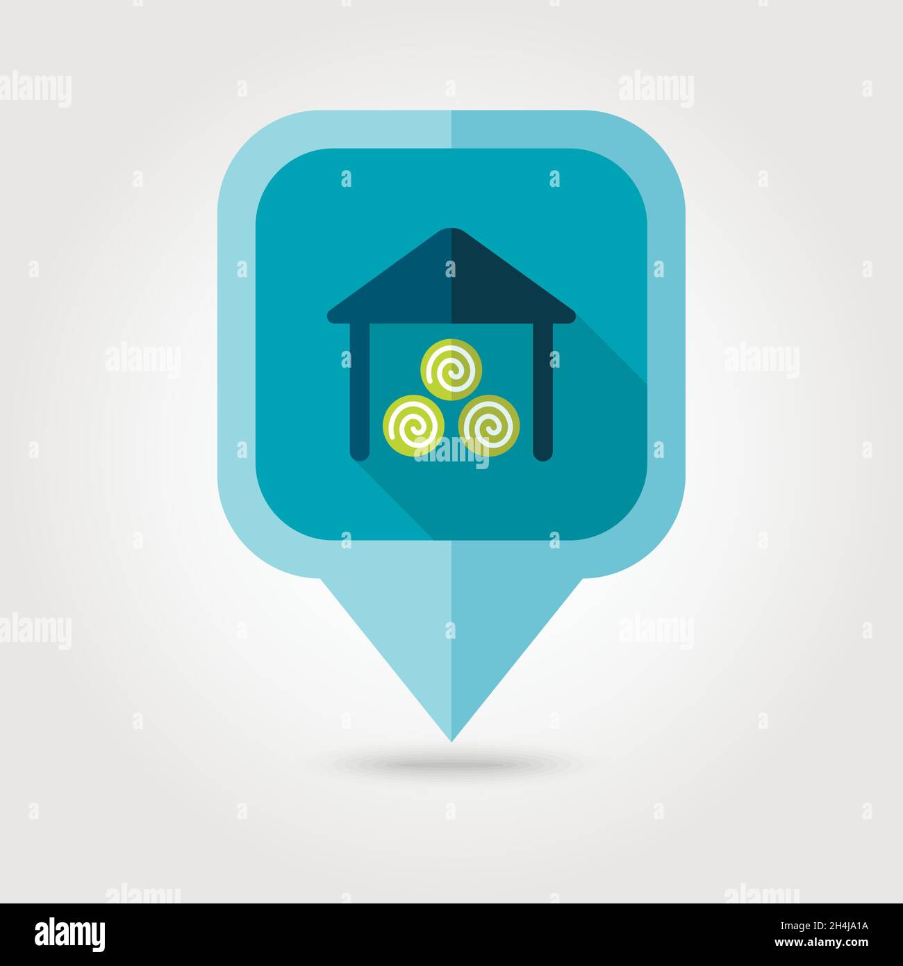 Shed flat pin map icon. Map pointer. Map markers. Farm. Field. Vector ...