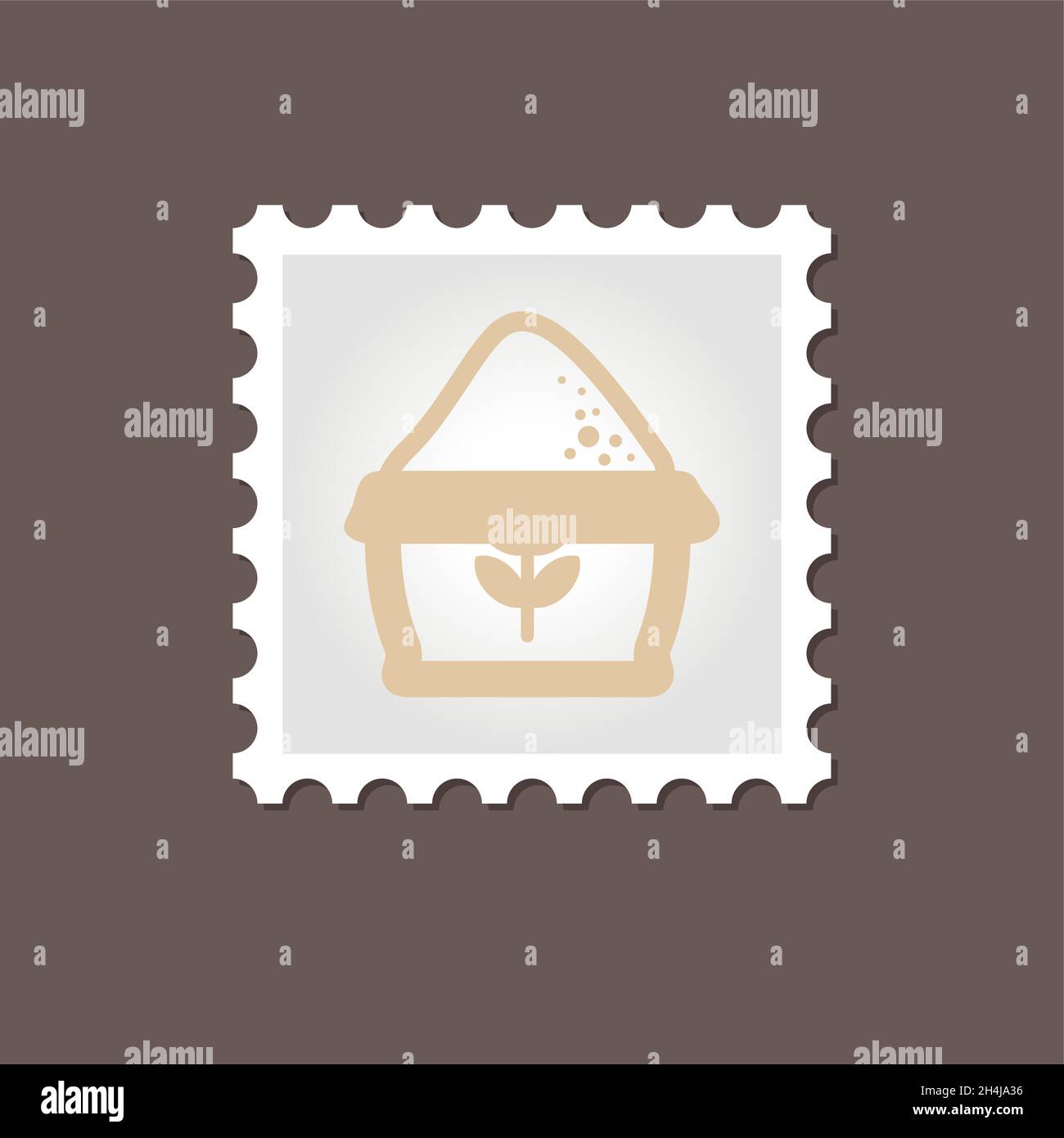 Sack of flour stamp. Outline vector illustration, eps 10 Stock Vector ...