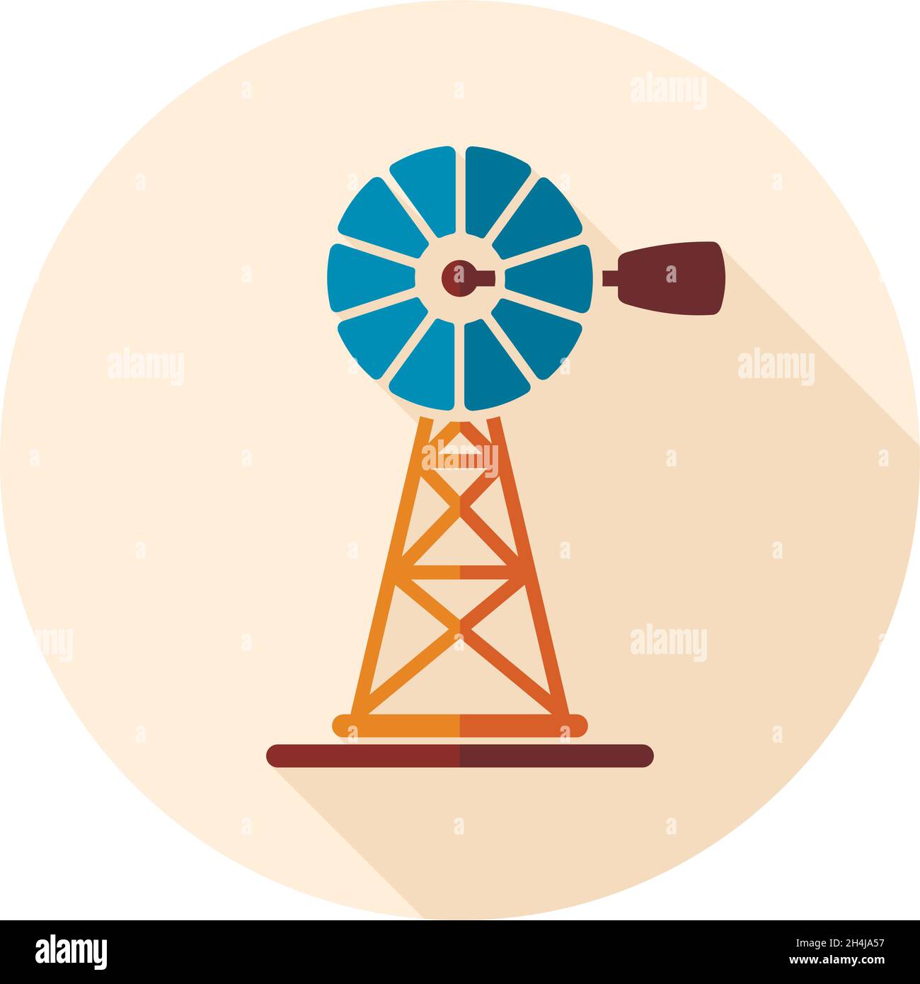 Wind pump flat icon. Agriculture sign. Graph symbol for your web site ...