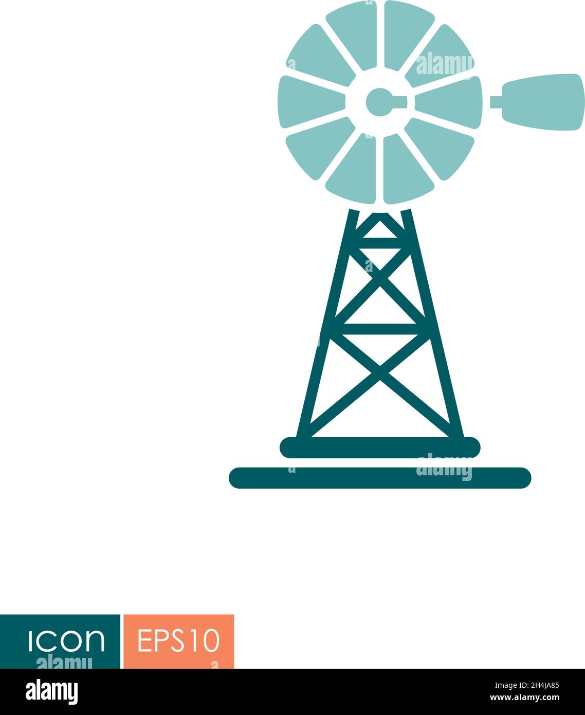 Wind pump flat icon. Agriculture sign. Graph symbol for your web site ...