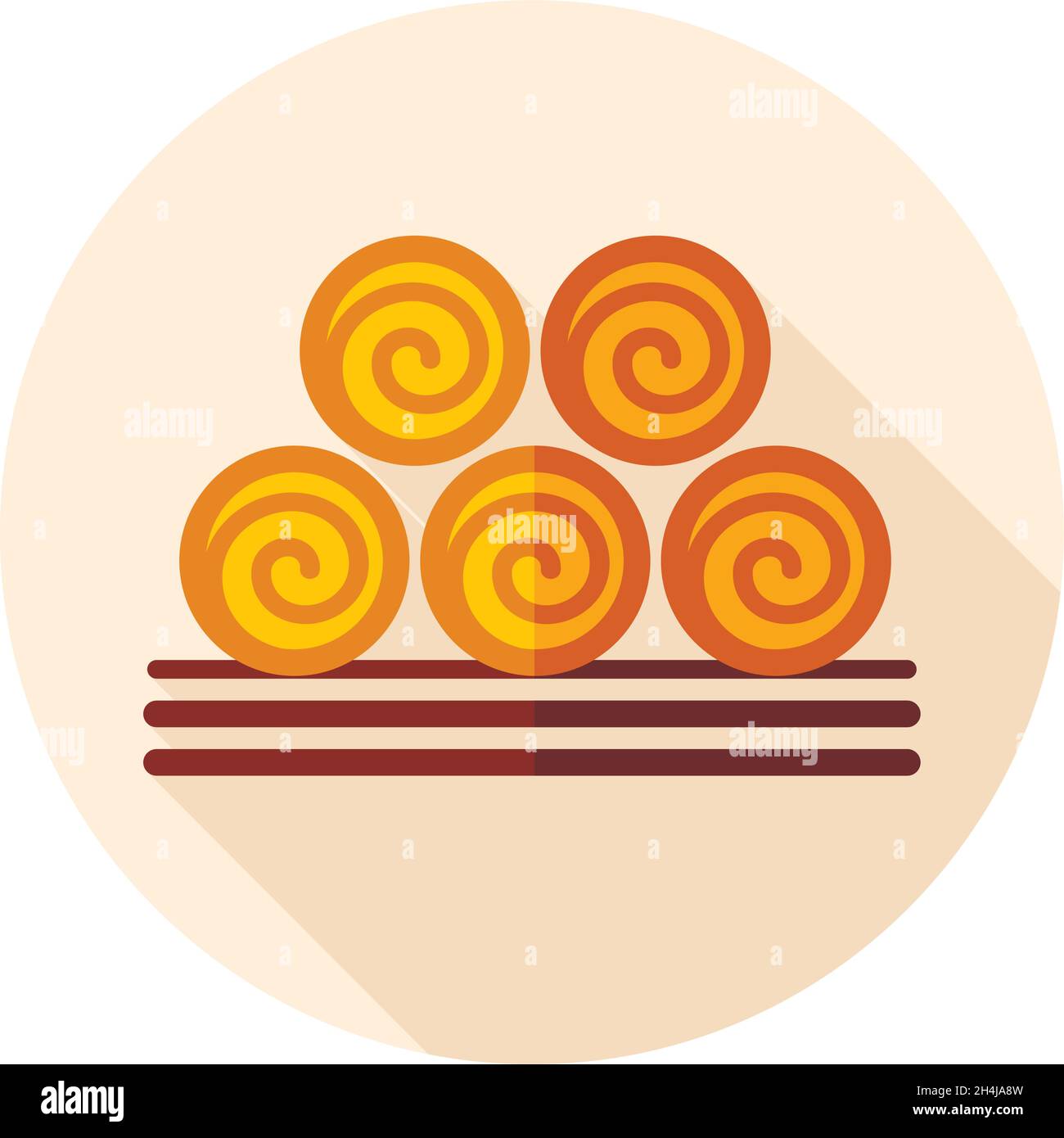 Round hay bales icon. Agriculture sign. Graph symbol for your web site ...