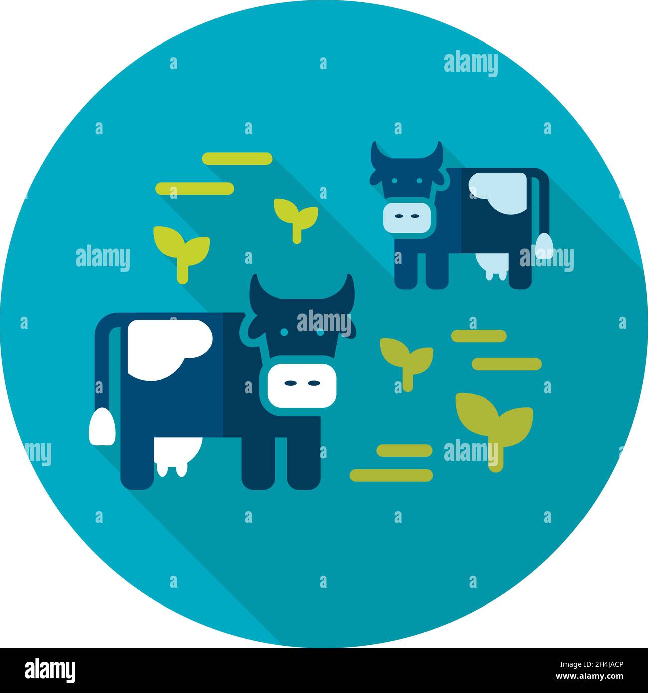 Cow on a pasture icon. Agriculture sign. Graph symbol for your web site ...