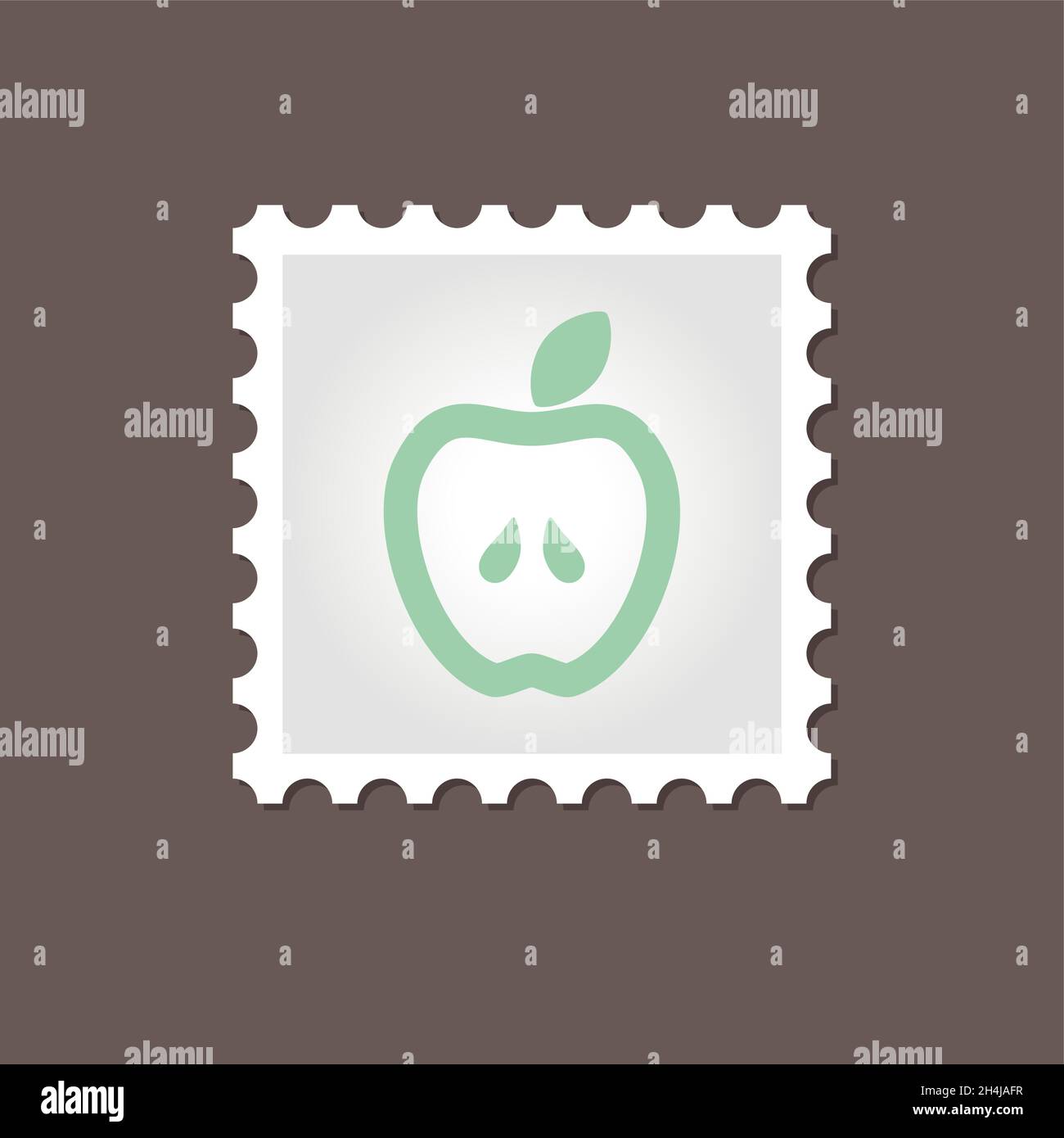 Apple stamp. Outline vector illustration, eps 10 Stock Vector Image ...