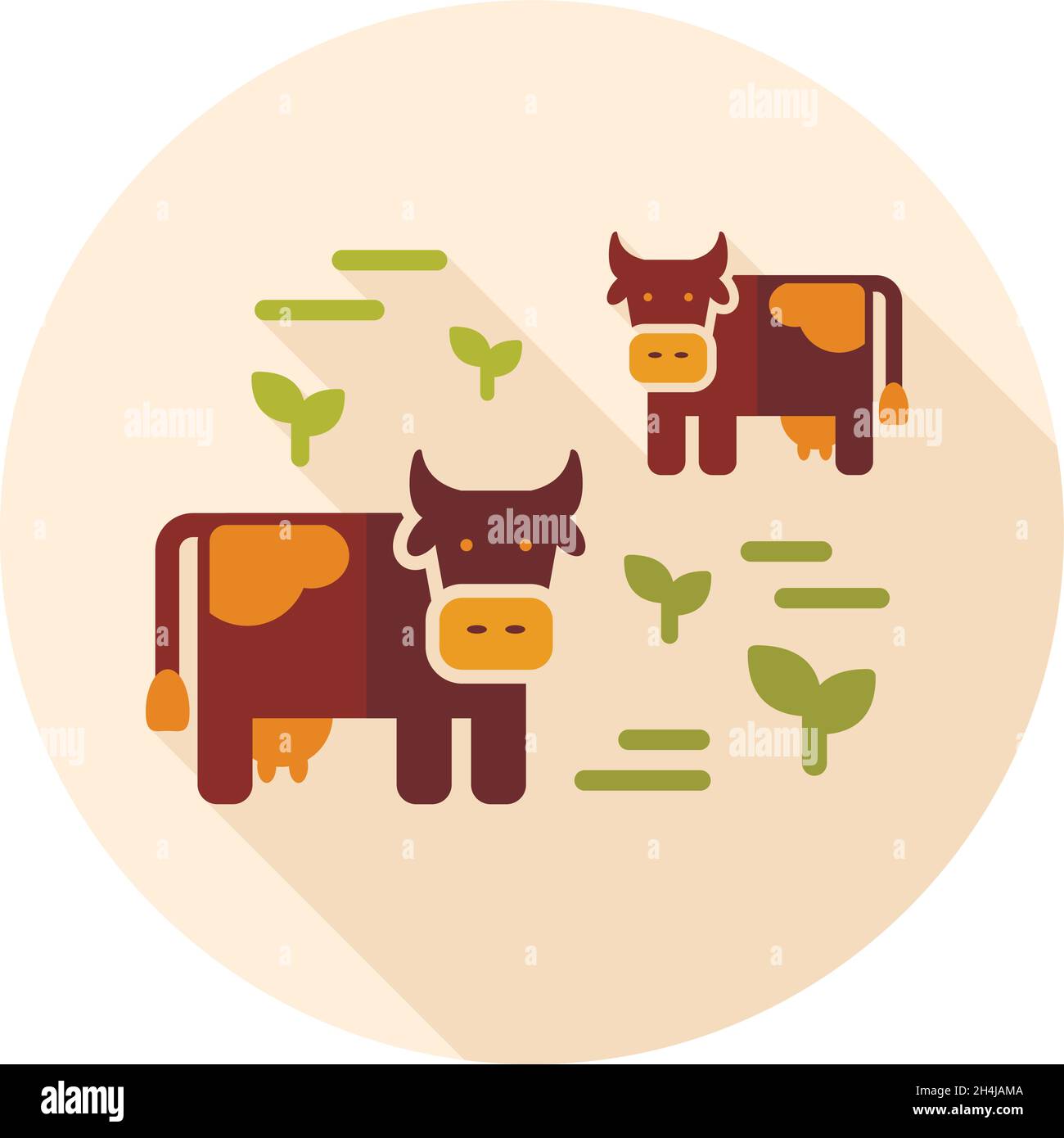 Cow on a pasture icon. Agriculture sign. Graph symbol for your web site ...