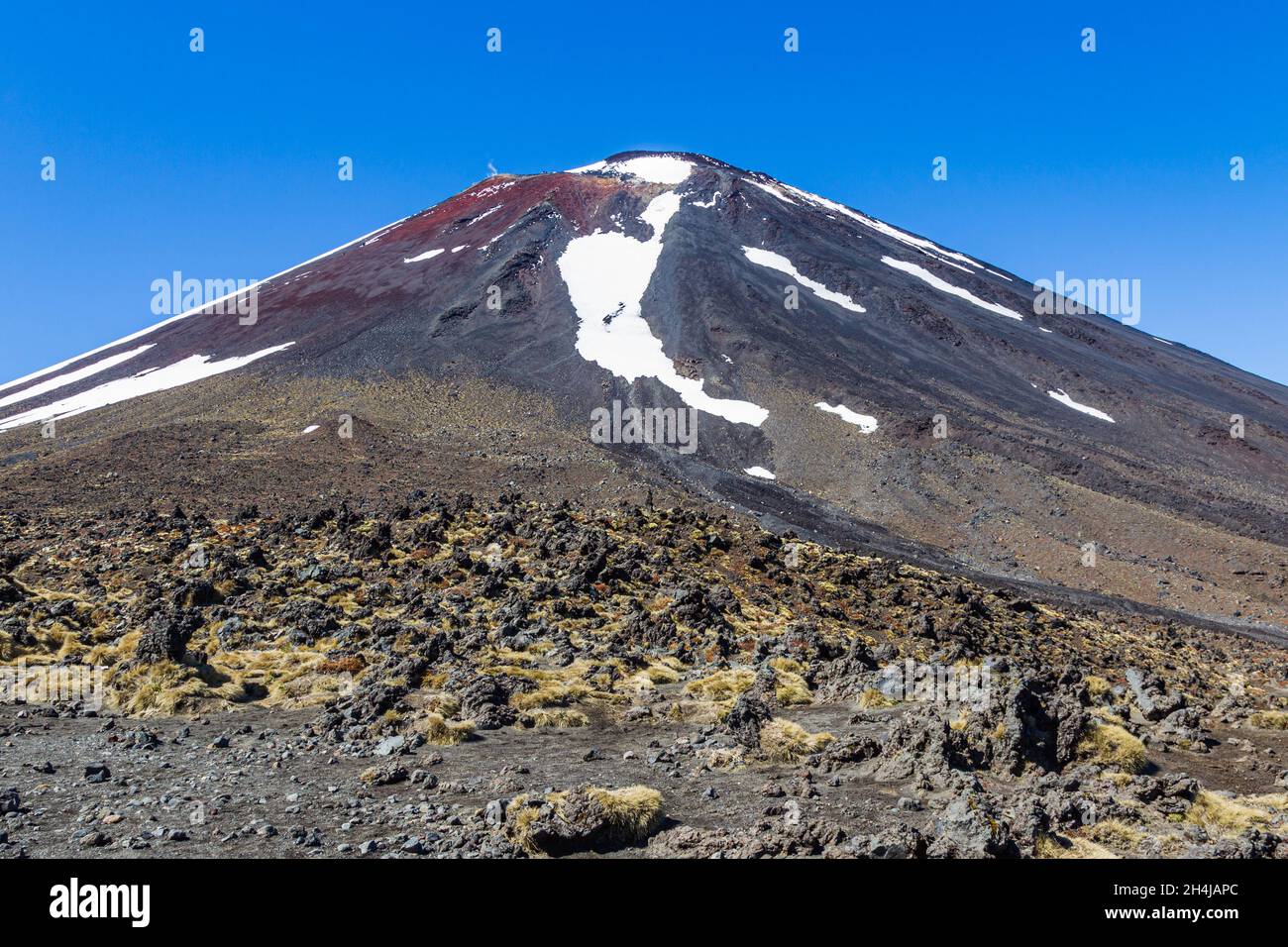 Portrait of Mountain. Valley of Three Volcanoes. North Island. New ...