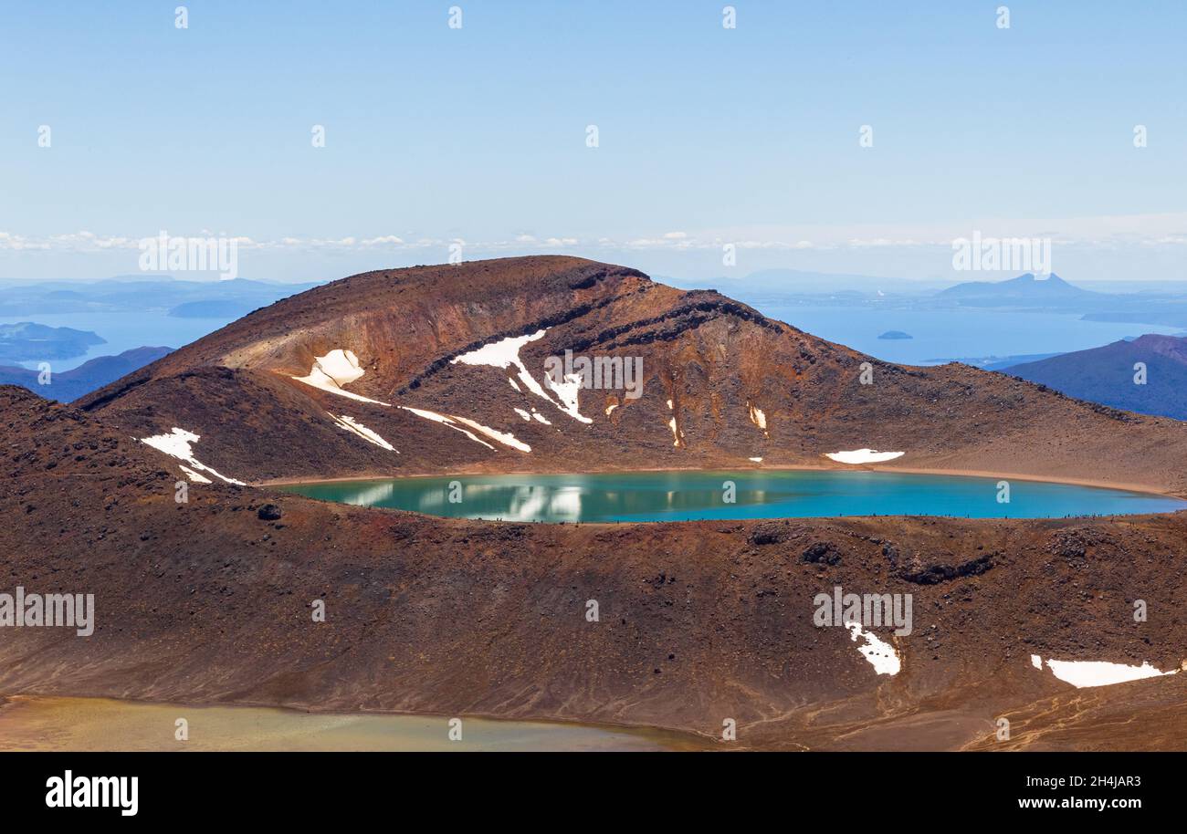 Blue lake. Valley of Three Volcanoes. North Island. New Zealand Stock ...