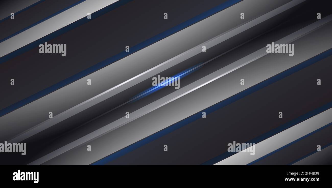Dark gray abstract background with blue and white light lines. Dark ...
