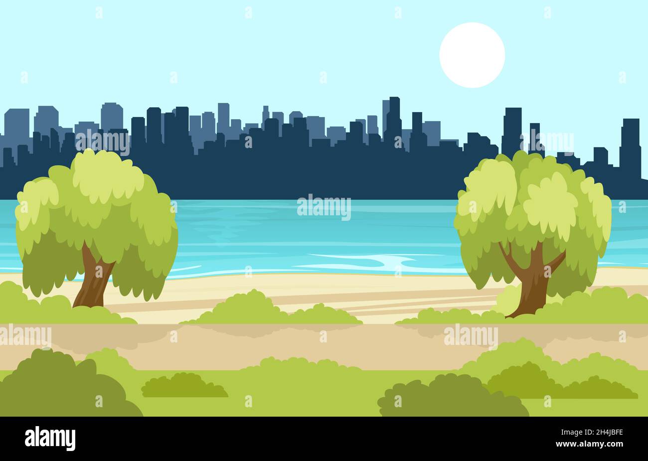 Simple summer landscape Stock Vector Image & Art - Alamy