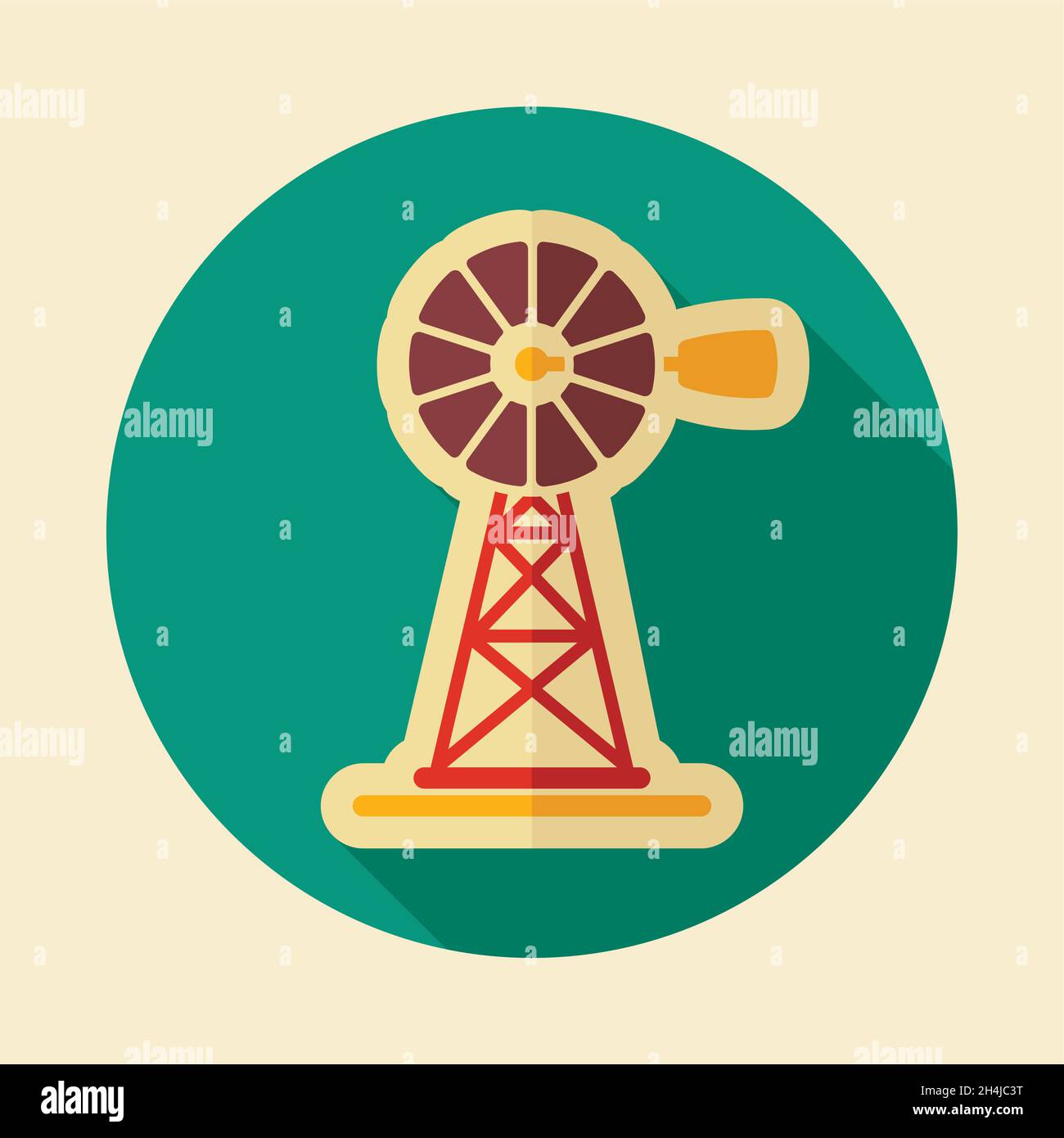 Wind pump flat icon. Agriculture sign. Graph symbol for your web site ...