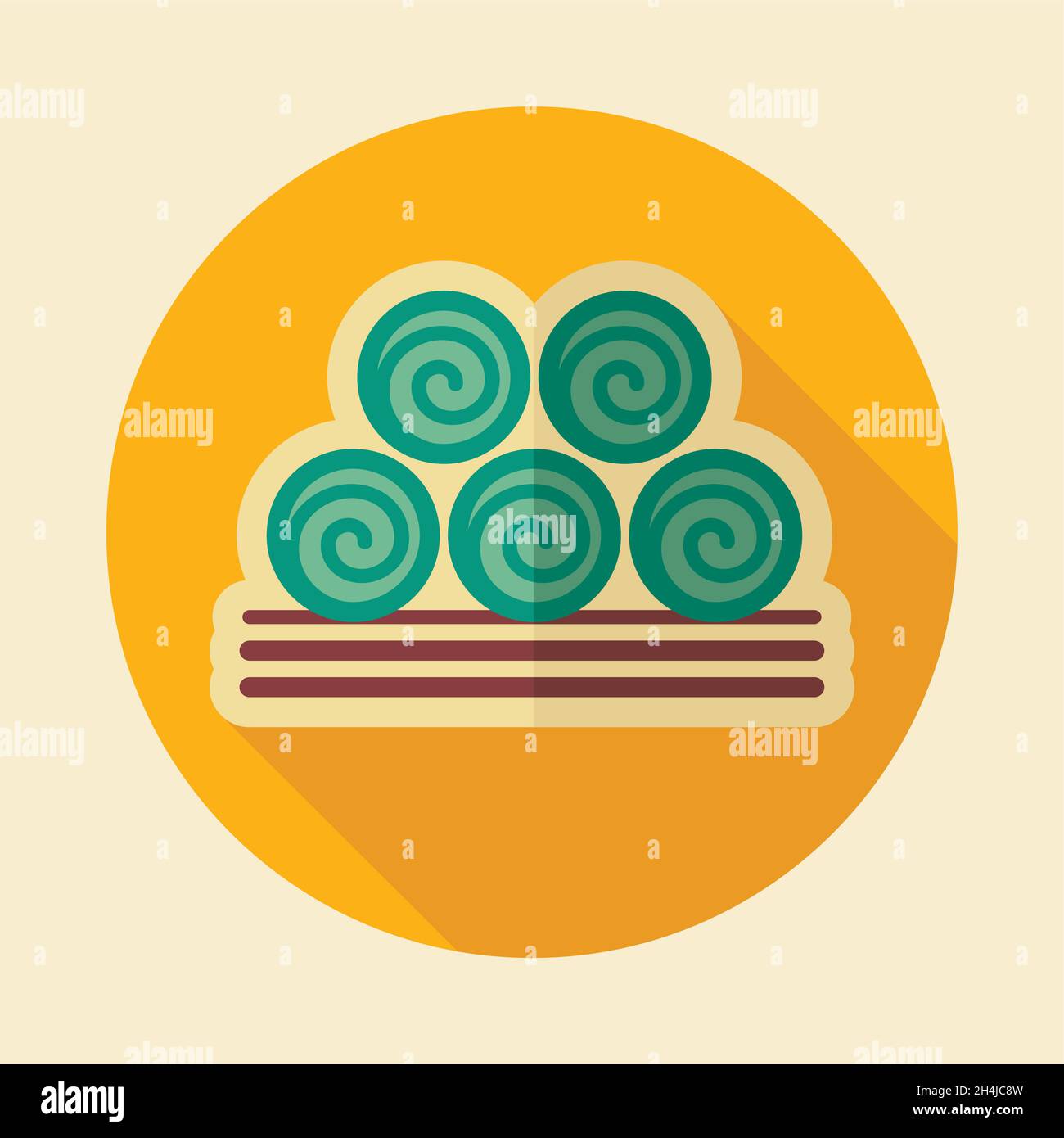 Round hay bales icon. Agriculture sign. Graph symbol for your web site ...