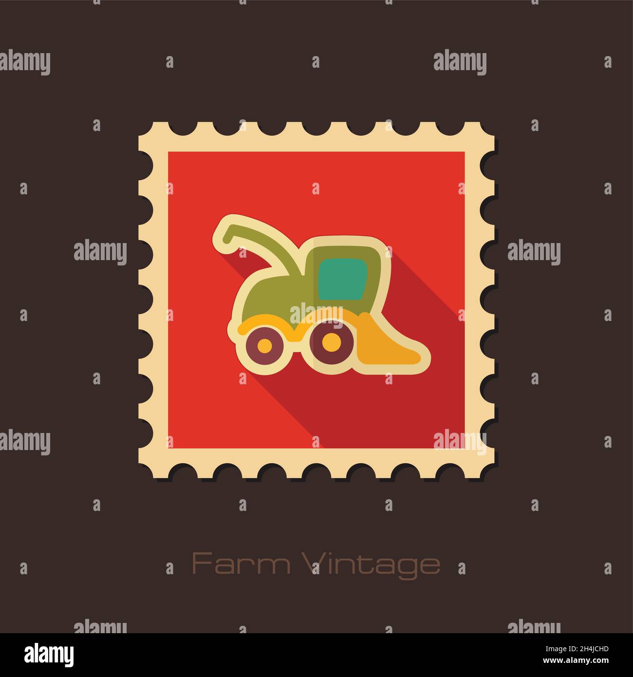 Vintage combine harvester Stock Vector Images - Alamy
