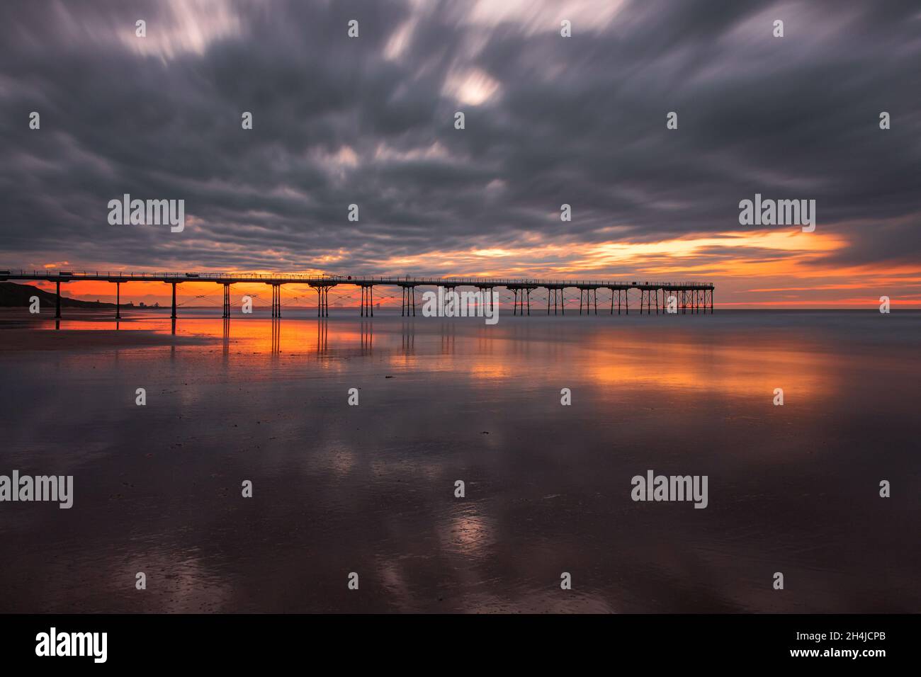 Saltburn by the sea Sunset North Yorkshire UK Stock Photo - Alamy