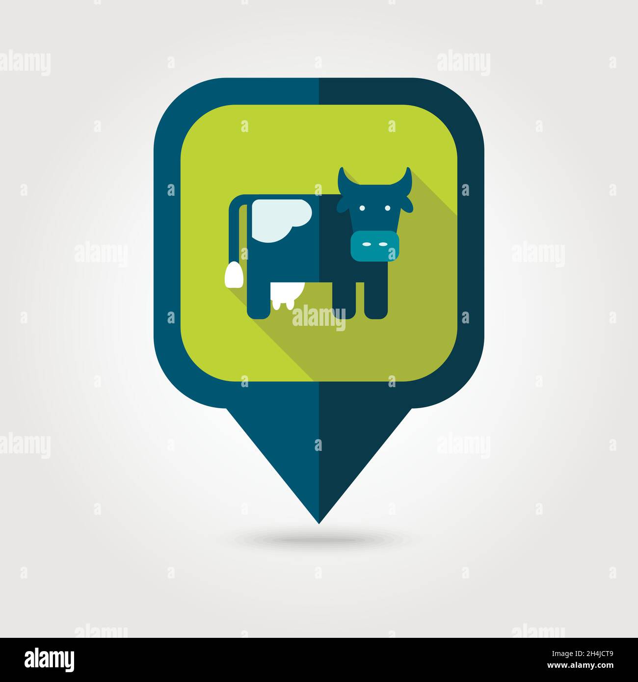 Cow flat pin map icon. Map pointer. Map markers. Farm. Animal. Vector ...