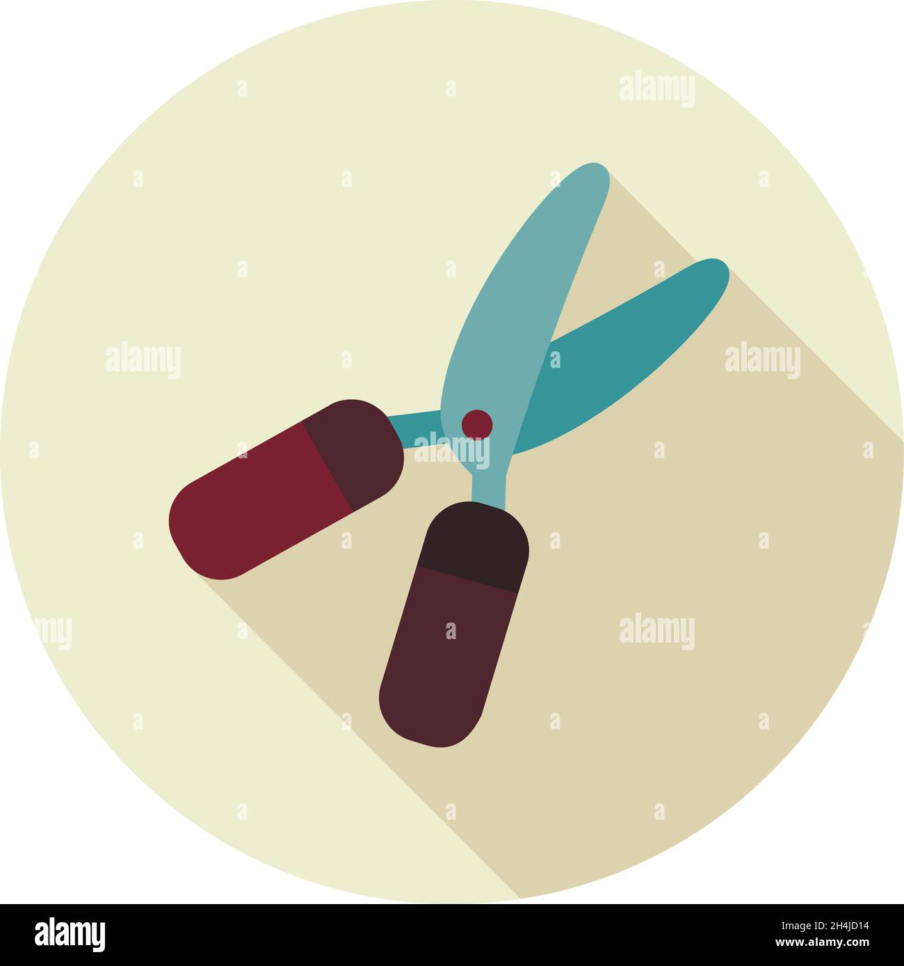 Secateurs, pruner, averruncator flat vector icon outline isolated ...