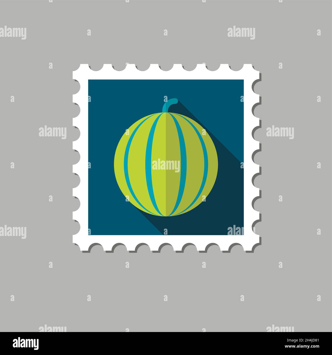 Watermelon flat stamp with long shadow, eps 10 Stock Vector Image & Art ...