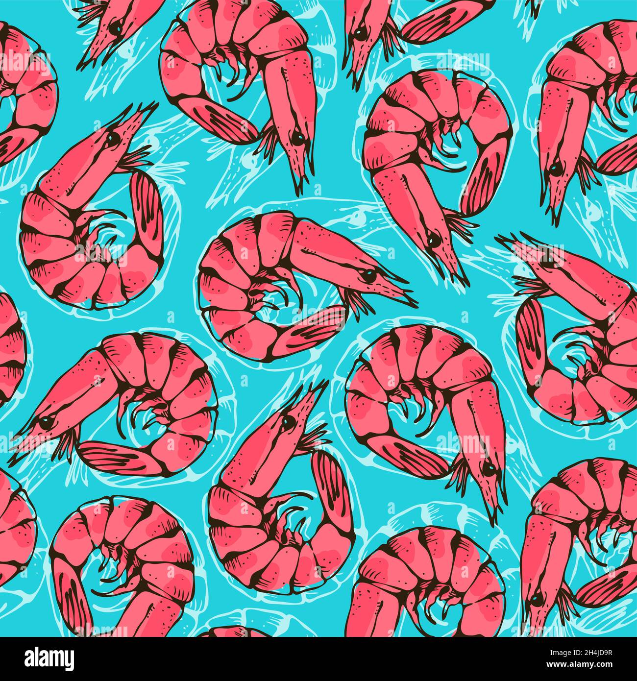 Shrimp seamless pattern hi-res stock photography and images - Alamy