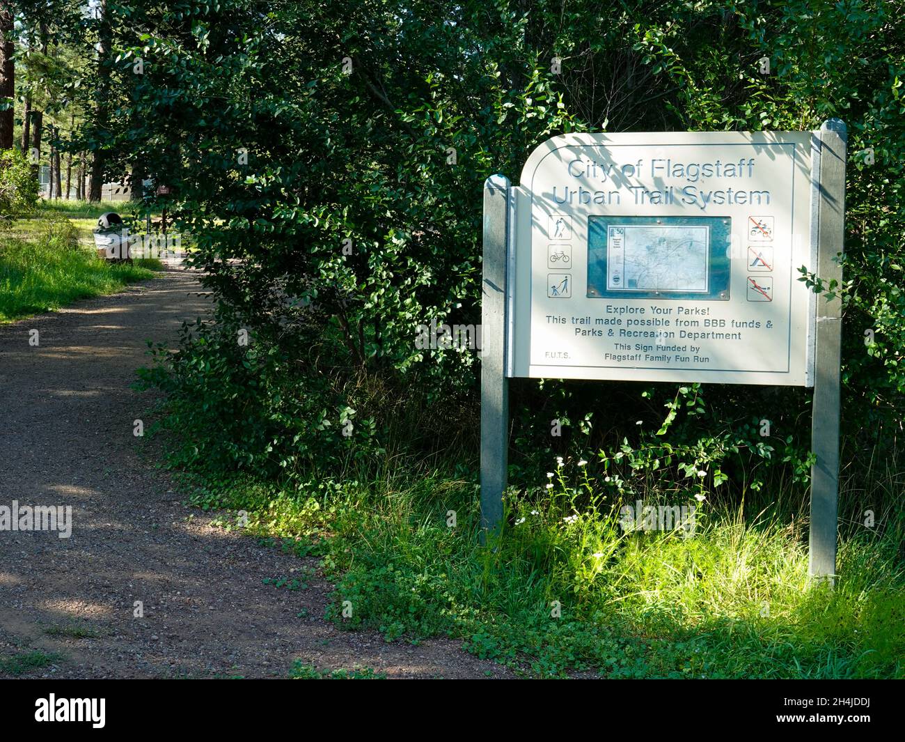 City of Flagstaff Urban Trail System sign on hiking, walking, trail in ...
