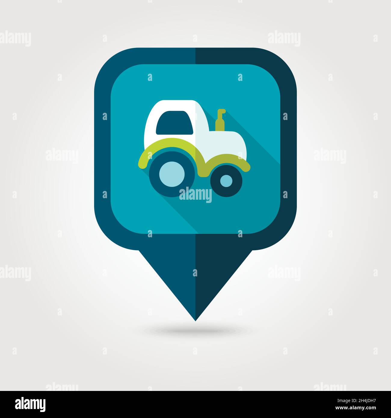Tractor flat pin map icon. Map pointer. Map markers. Farm. Transport ...