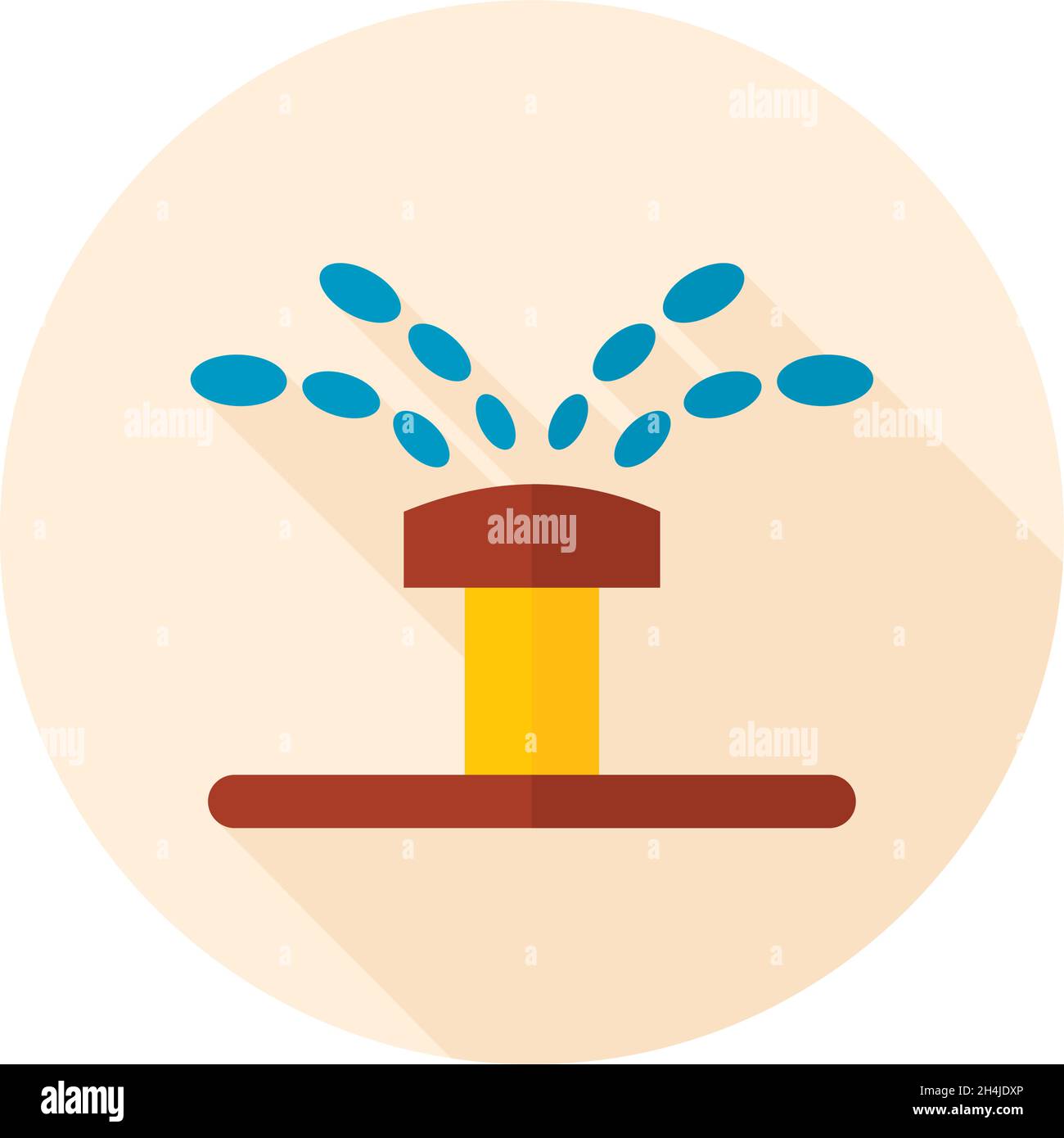 Water sprinkler, irrigation flat vector icon outline isolated, garden ...