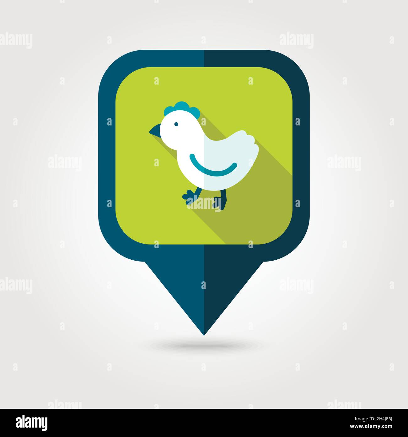 Chicken flat pin map icon. Map pointer. Map markers. Farm. Animal ...