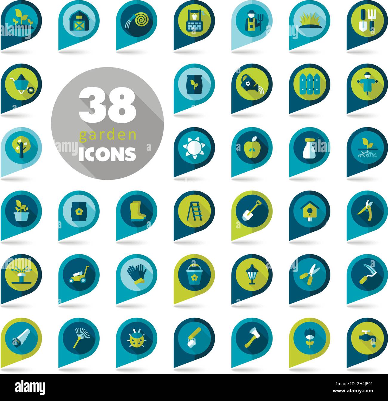 Garden Farm flat vector pin map icon. Map pointer. Map markers, eps 10 ...