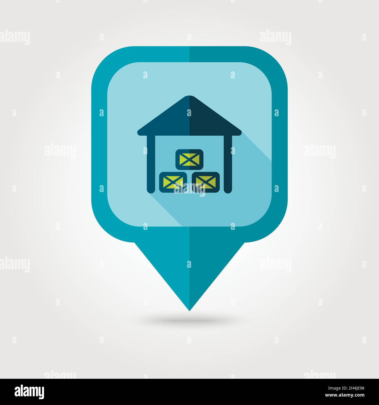 Shed flat pin map icon. Map pointer. Map markers. Farm. Field. Vector ...