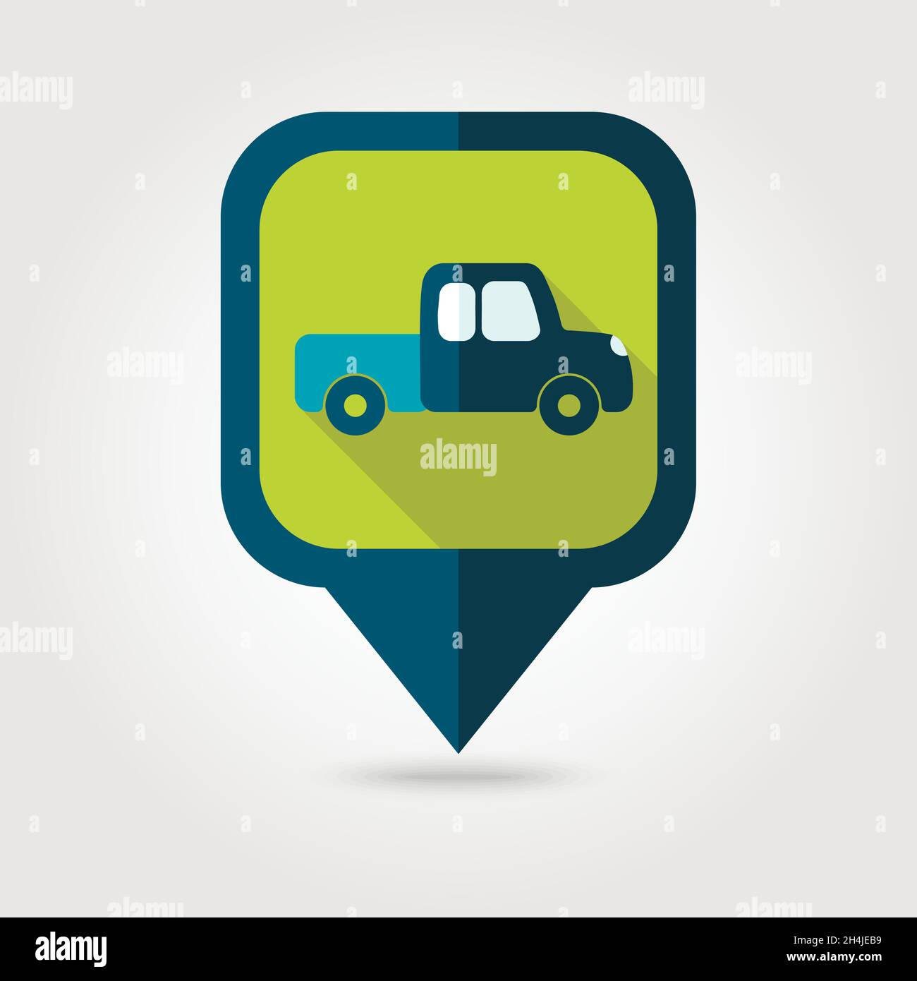 Pickup truck flat pin map icon. Map pointer. Map markers. Farm. Field ...