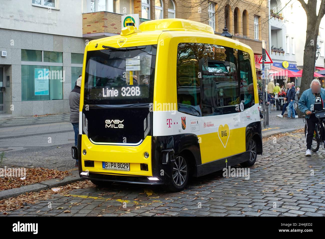 First self-driving bus or autonomous car transporting 6 passengers ...