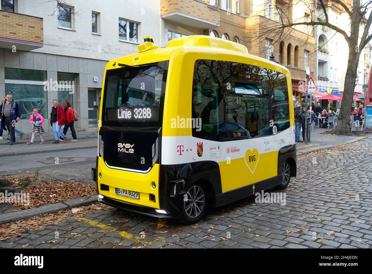 First self-driving bus or autonomous car transporting 6 passengers ...