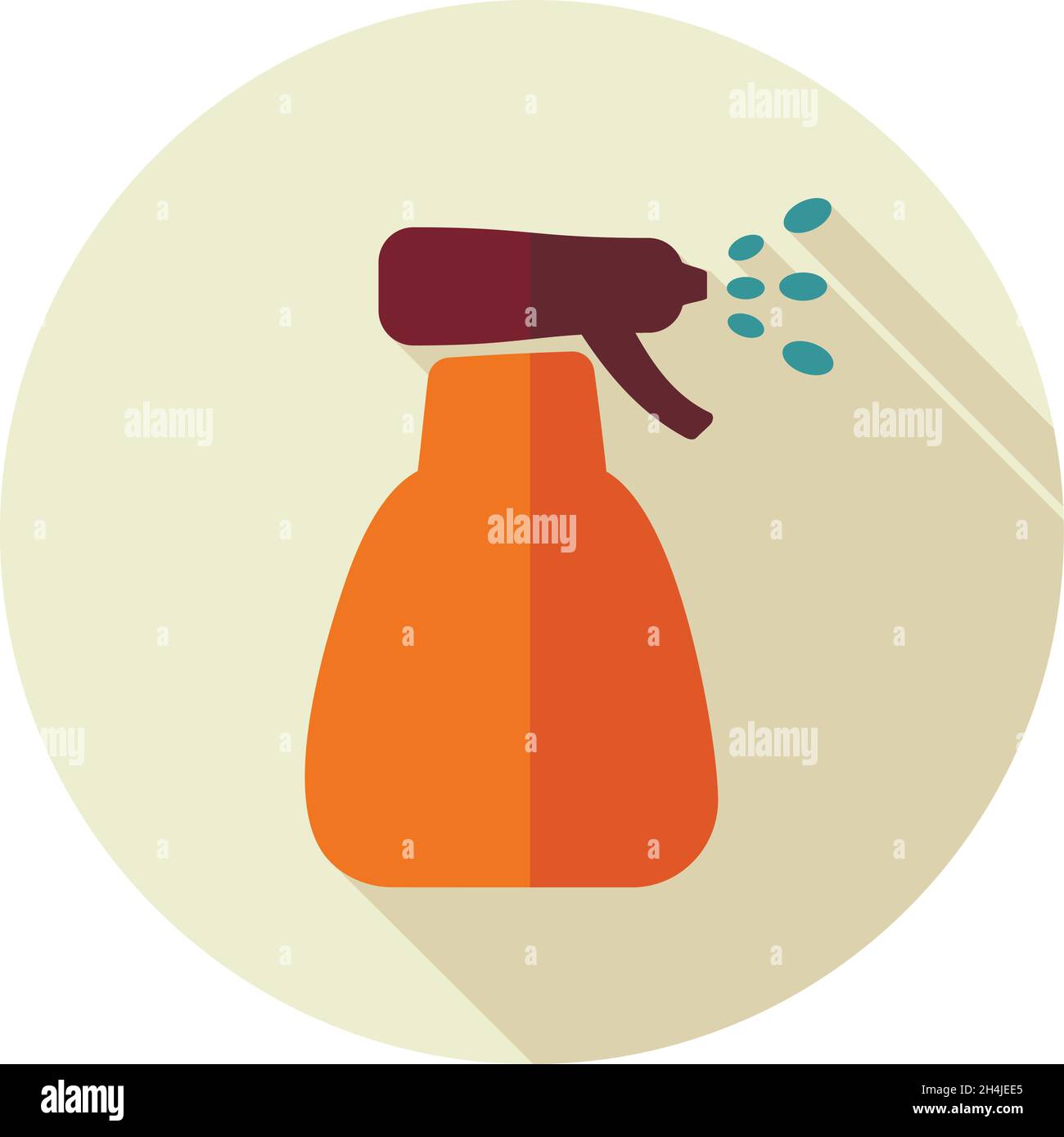 Icon flat of spray bottle with liquid outline isolated, garden ...