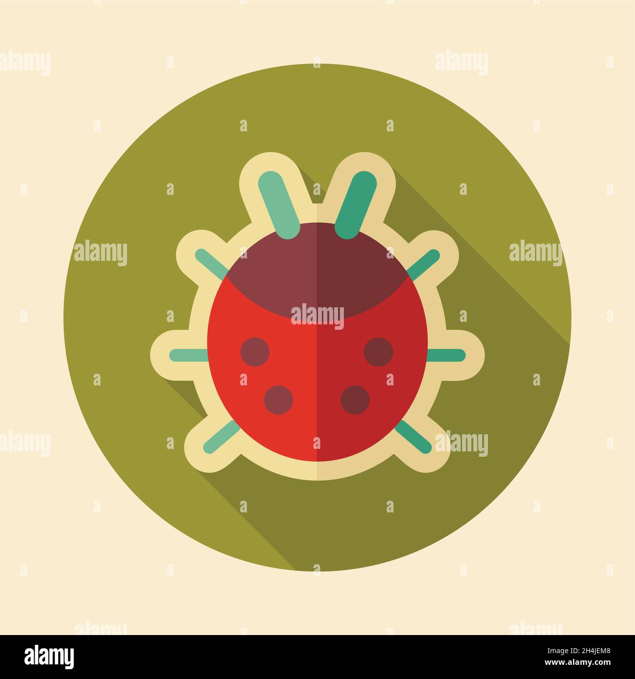 Ladybug flat vector icon outline isolated, garden, eps 10 Stock Vector ...