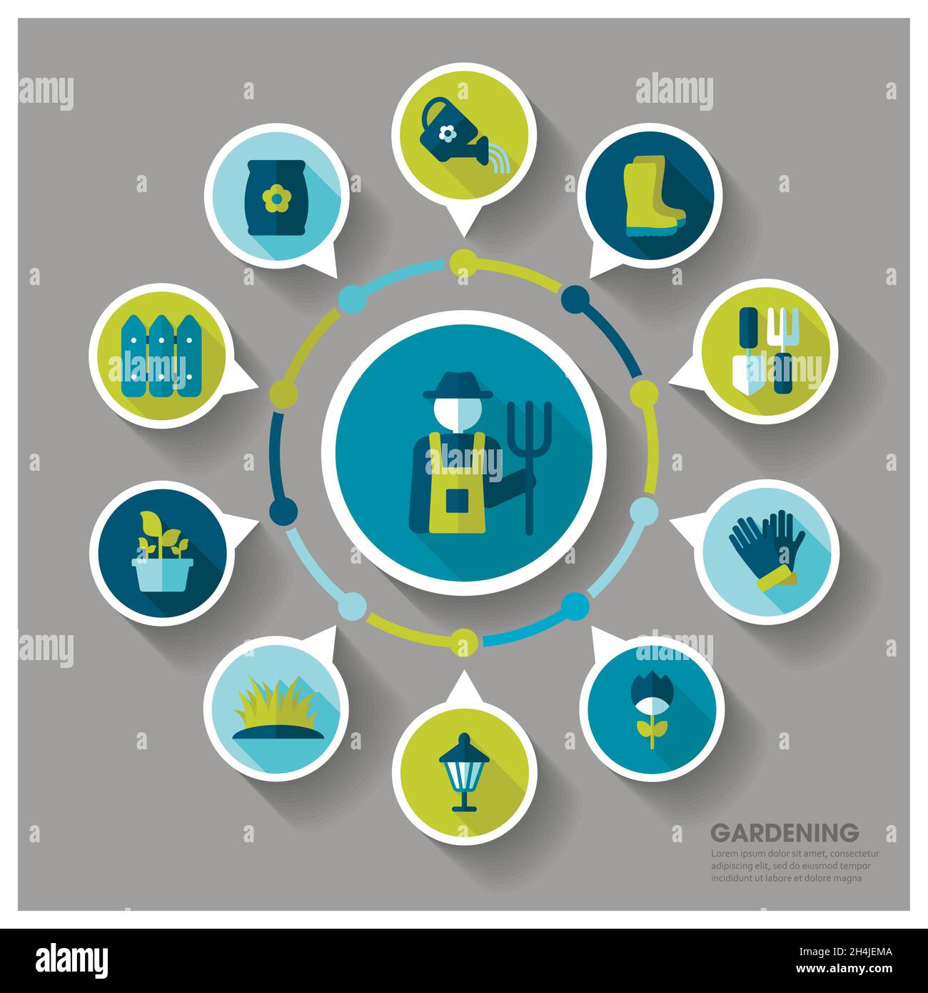 Garden Farm icons and agriculture infographics. Graph symbol for your ...