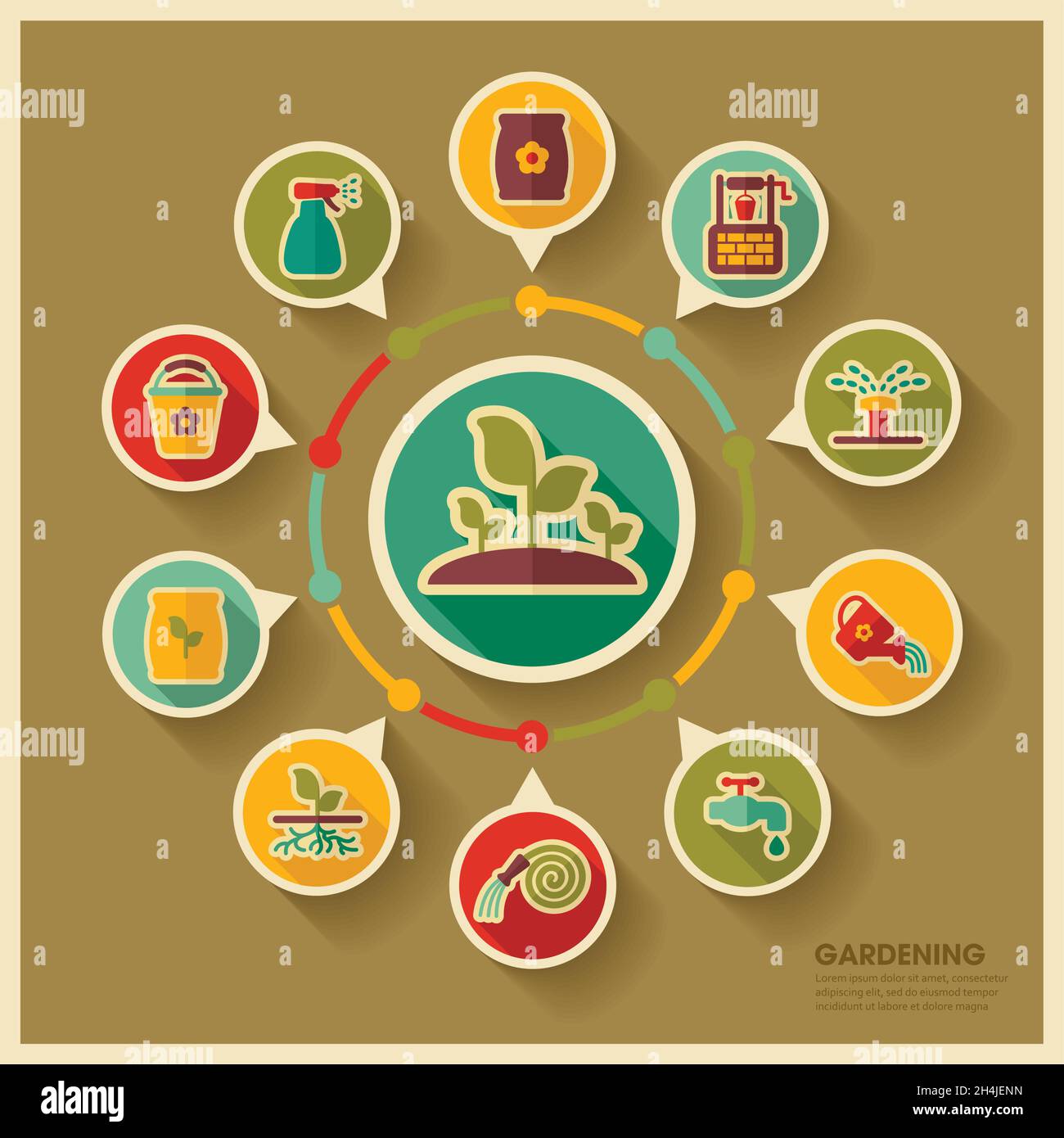 Garden Farm icons and agriculture infographics. Graph symbol for your ...