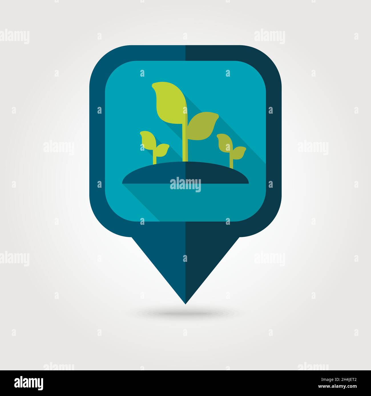Plant sprout flat pin map icon. Map pointer. Map markers. Farm. Garden ...
