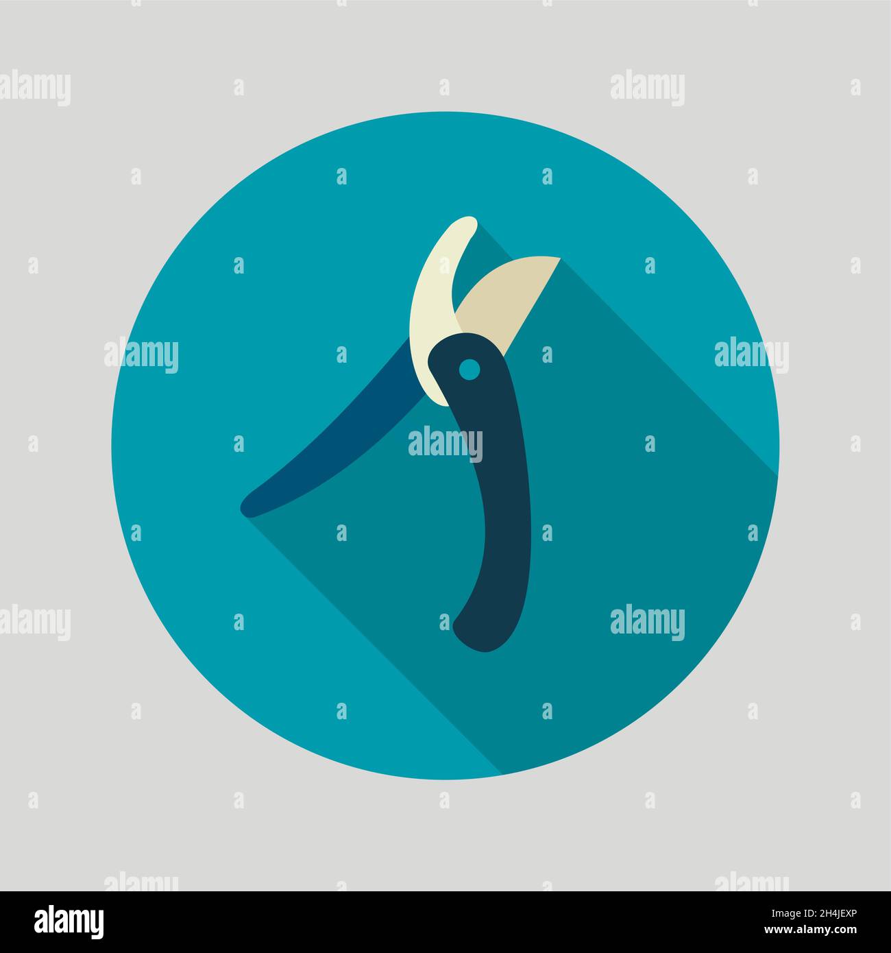 Secateurs, pruner, averruncator flat vector icon outline isolated ...