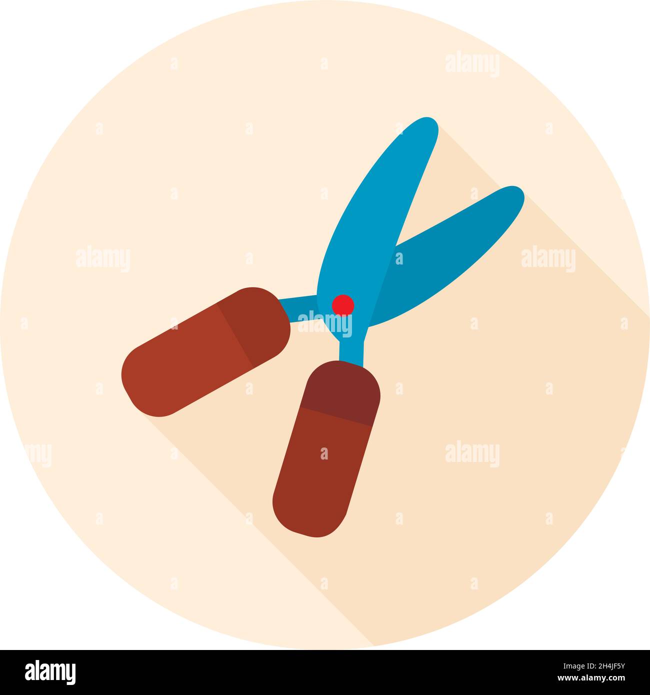Secateurs, pruner, averruncator flat vector icon outline isolated ...