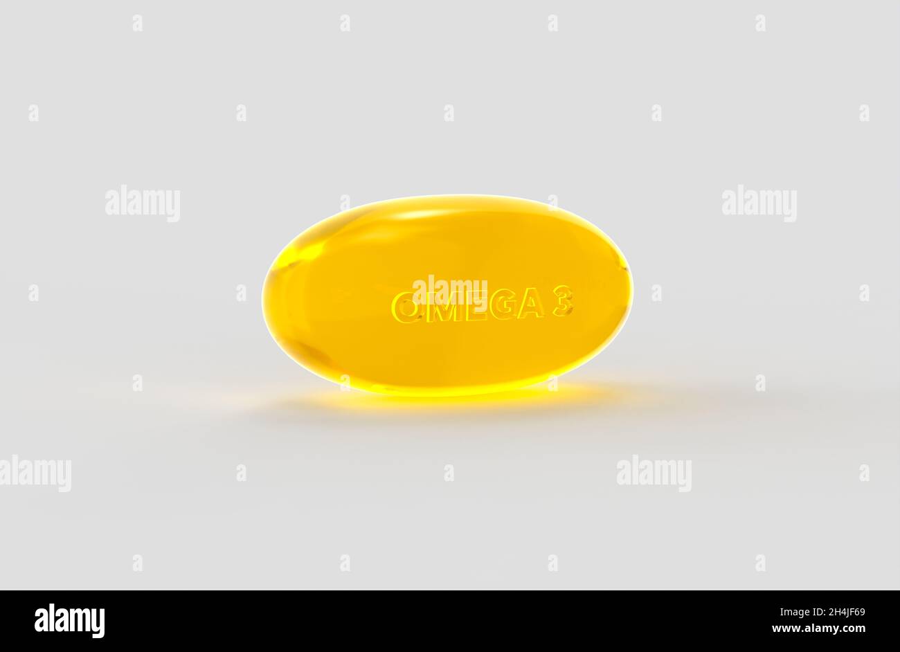 Illustration of an Omega 3 capsule on a plain background Stock Photo ...