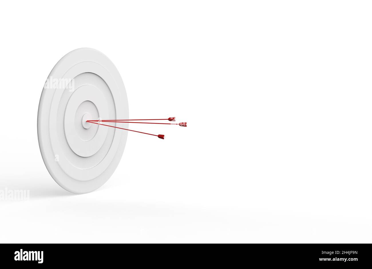 Illustration of a white archery board with red arrows on a white ...