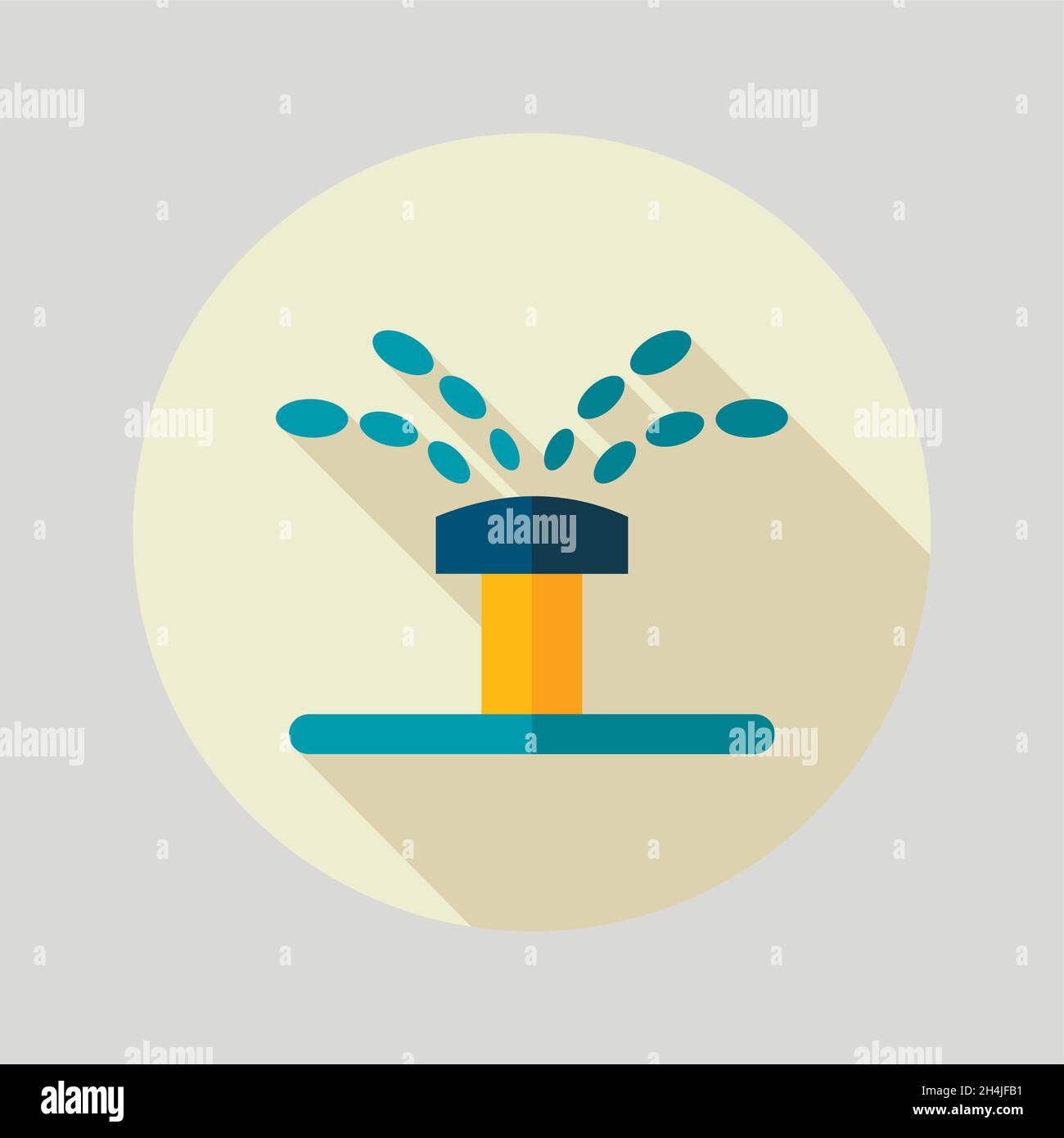 Water sprinkler, irrigation flat vector icon outline isolated, garden ...