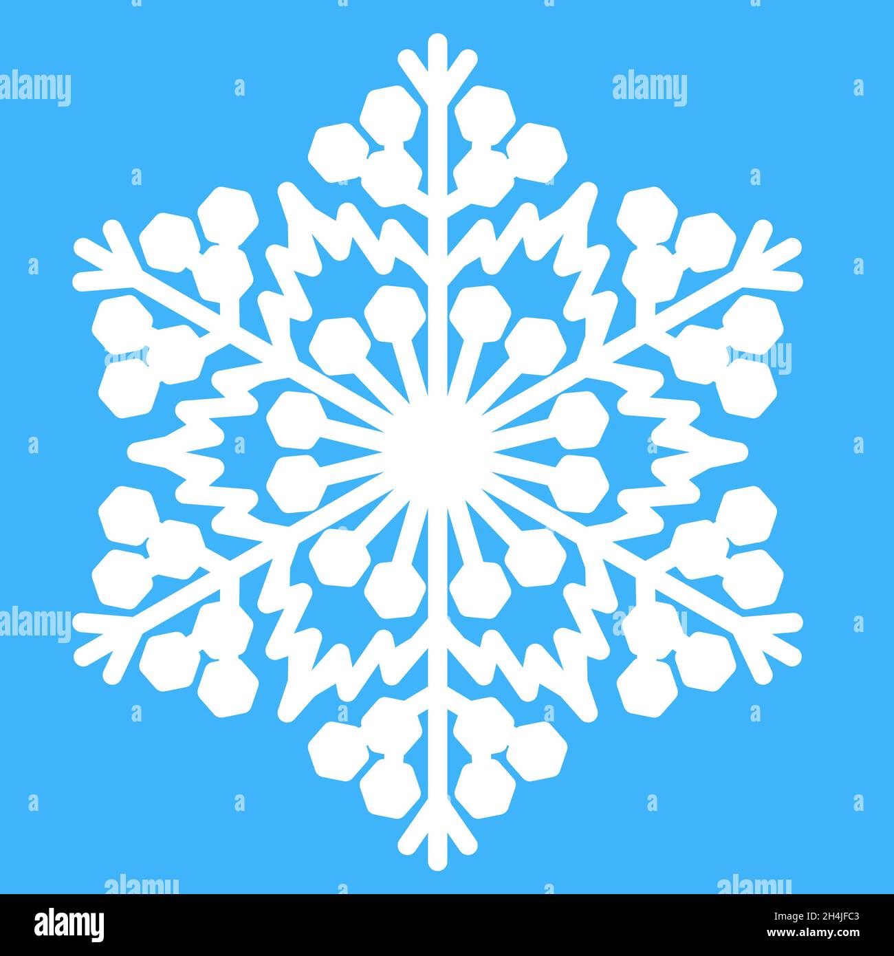 Symmetrical snowflake christmas icon, geometric vector illustration ...