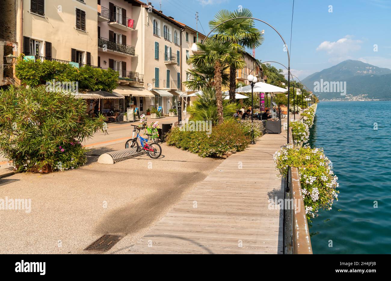 Morcote, Ticino, Switzerland - September 26, 2019: Promenade of ...