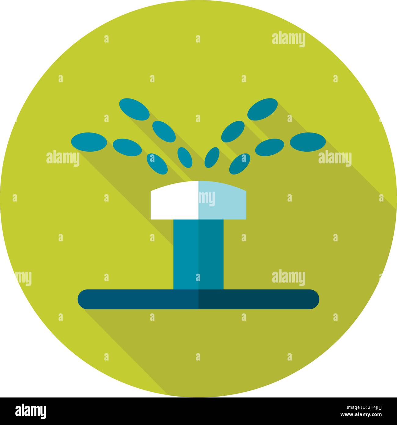 Water sprinkler, irrigation flat vector icon outline isolated, garden ...